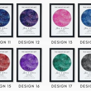 Personalised Star Map Valentine Gift, Night We Met Anniversary Gift ...