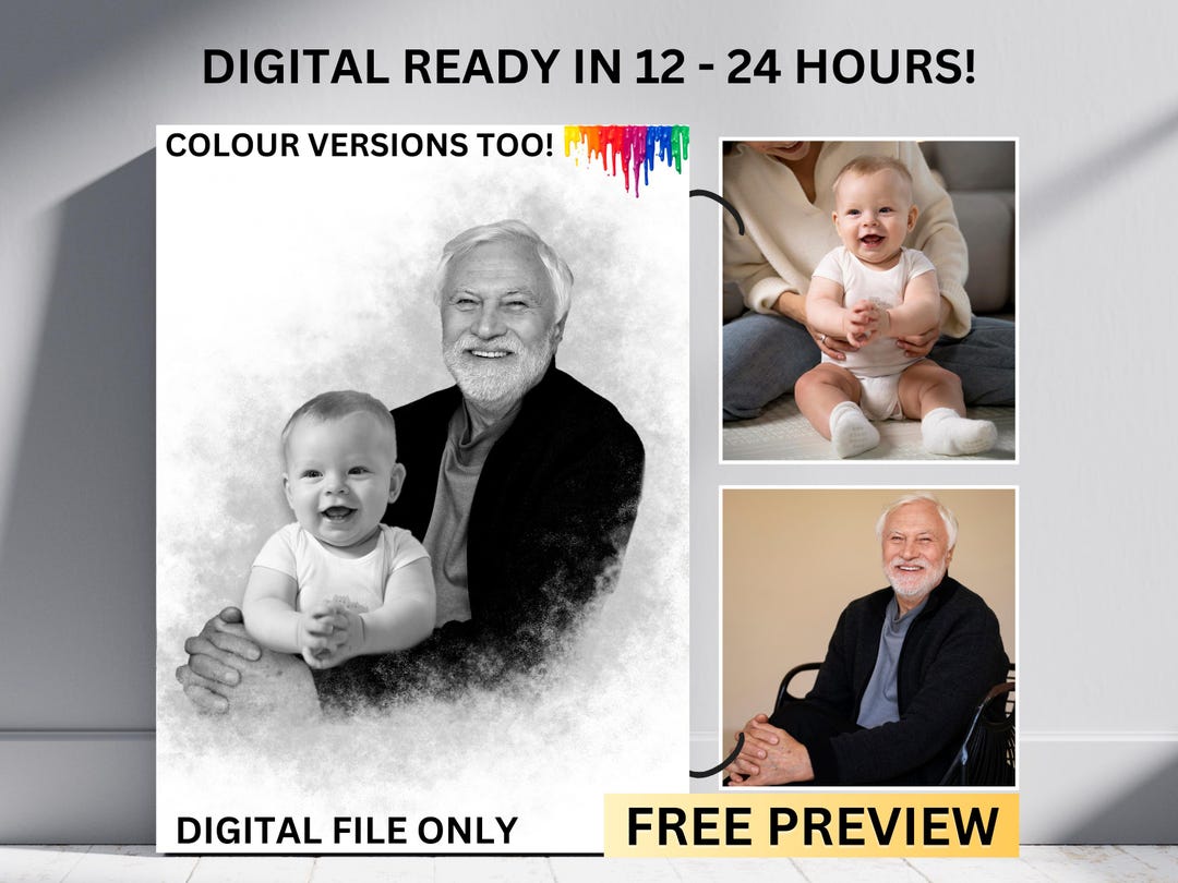 Add Deceased Loved One to Photo | Custom Family Memorial Portrait ...
