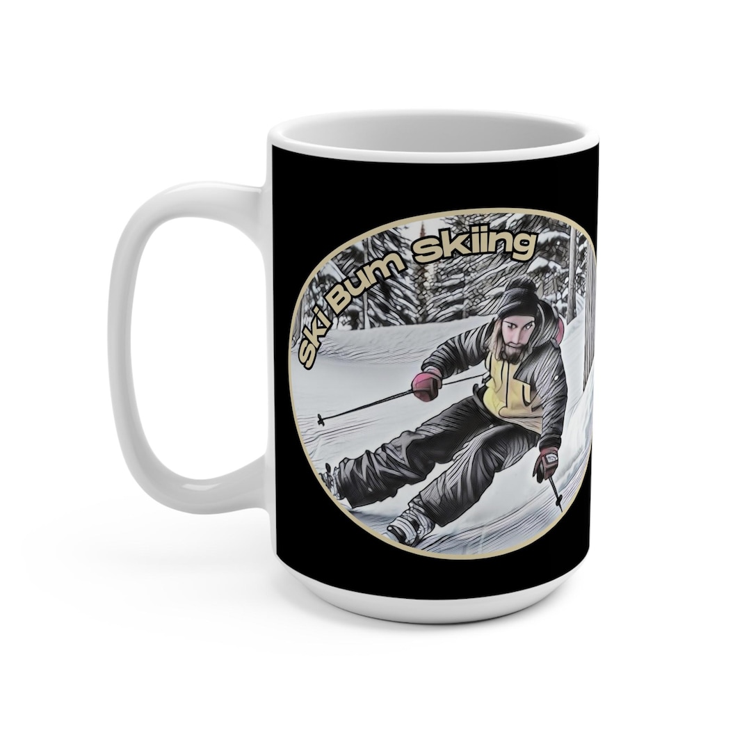 Ski Bum Skiing Mug by Nice Turns 15oz Ceramic Mug for Ski Lovers Après ...