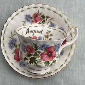 Vintage Royal Albert Flower of the Month August Tea Cup and Saucer - Etsy