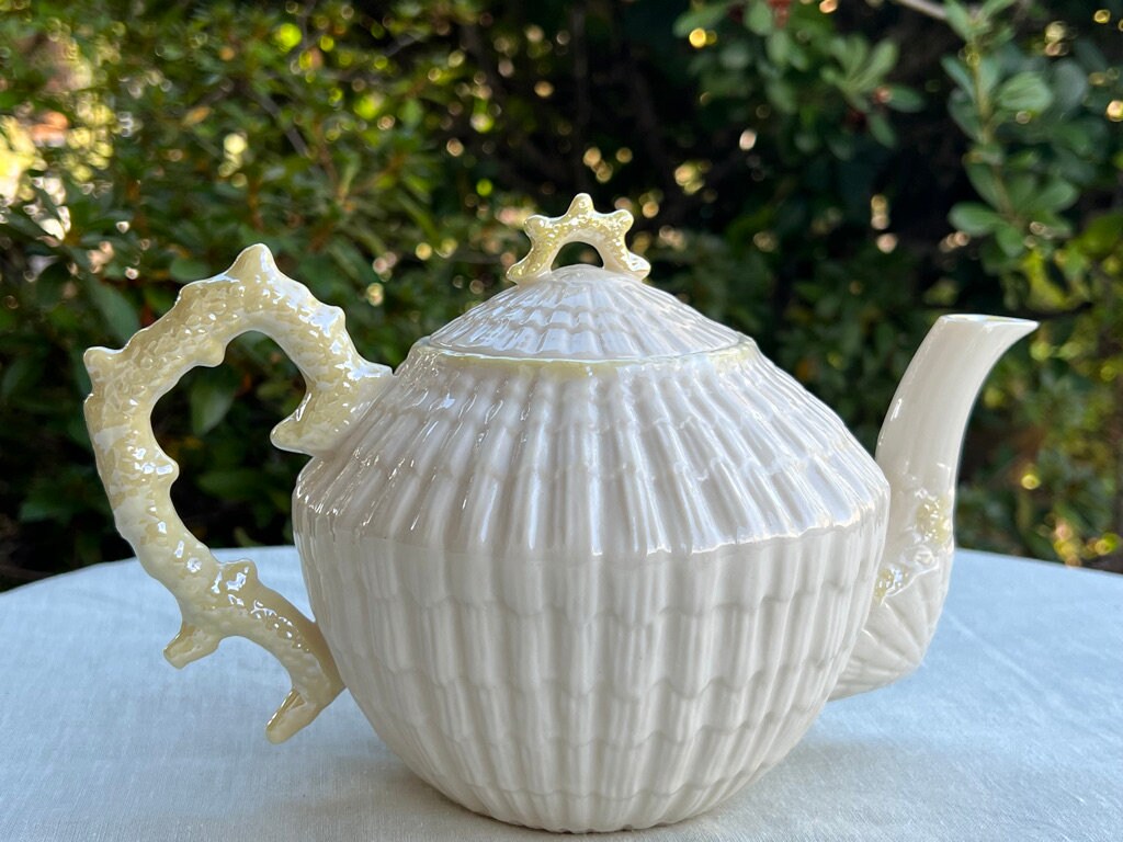 Vintage Belleek Limpet Shell Design Teapot 3rd Green Mark - Etsy