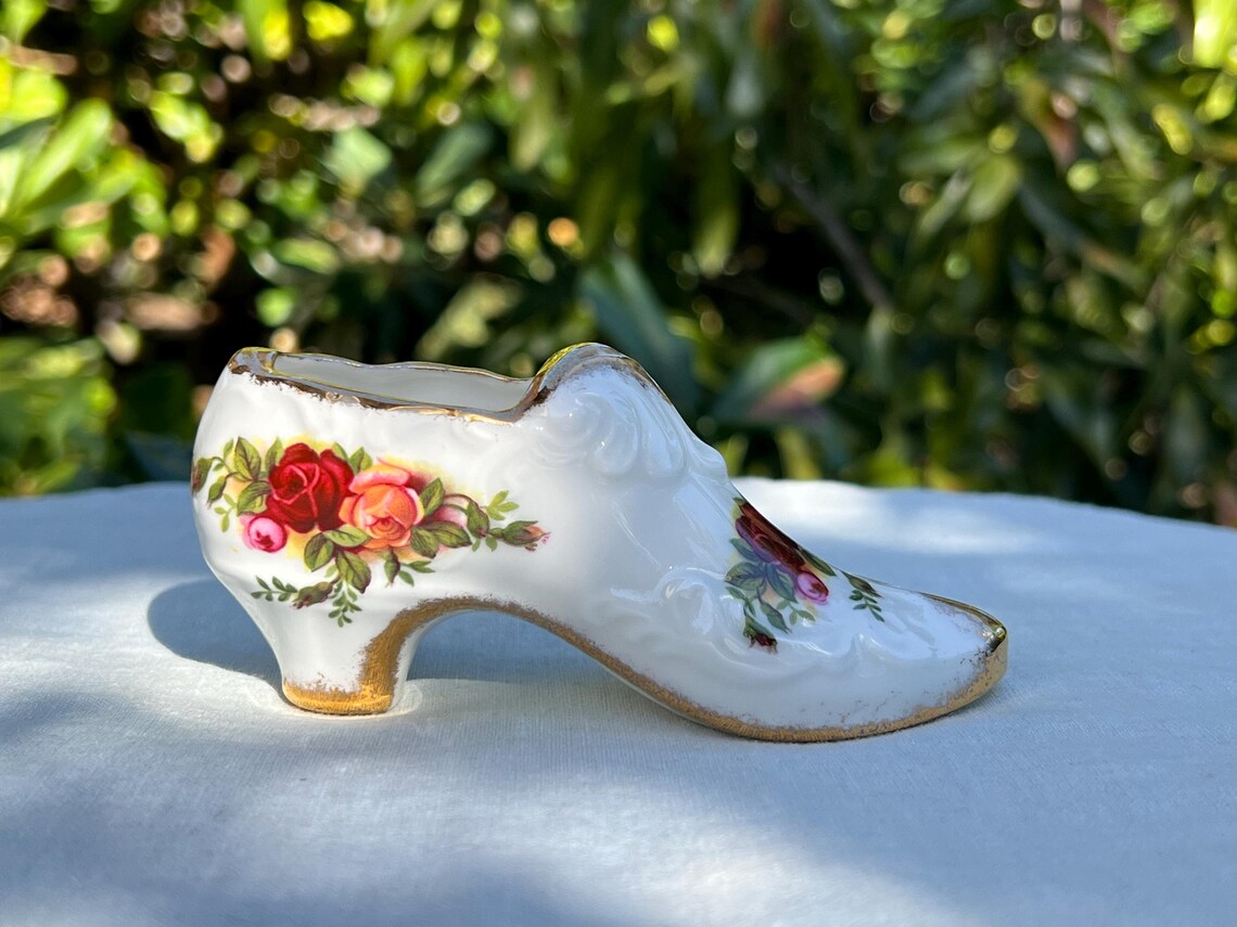 Royal Albert Miniature Ladies Shoe, Old Country Rose, Vintage - Etsy