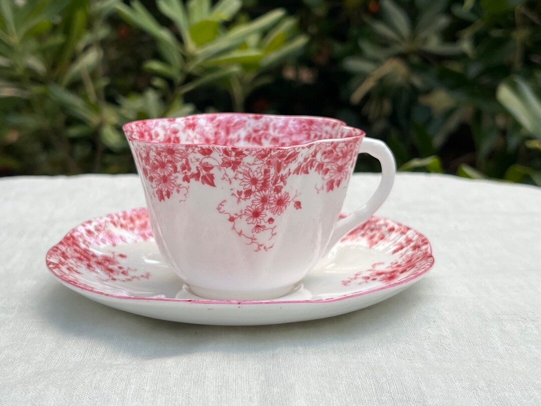 Vintage Shelley Dainty Pink Teacup and Saucer Set, Bone China - Etsy