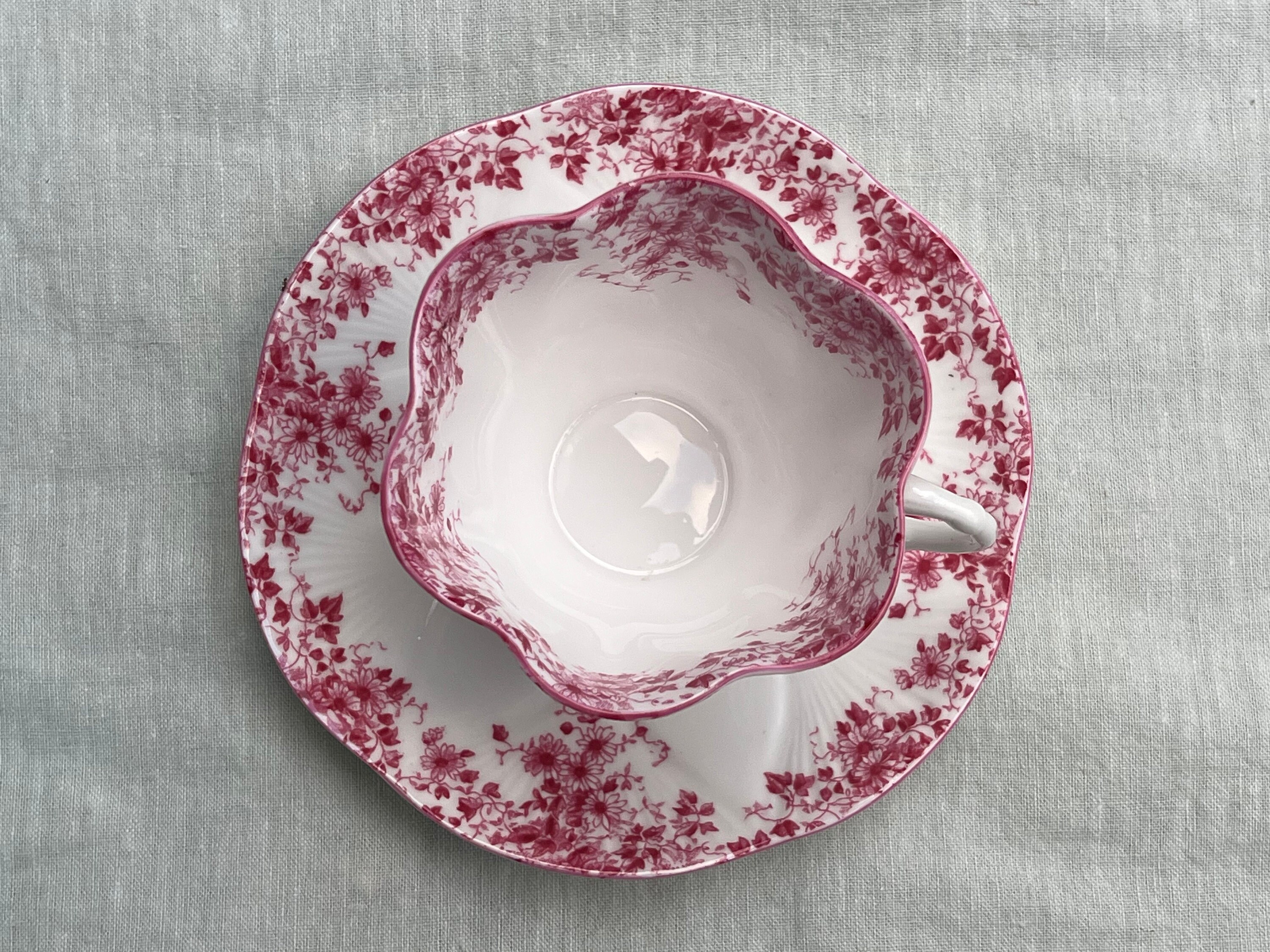 Vintage Shelley Dainty Pink Teacup and Saucer Set, Bone China - Etsy