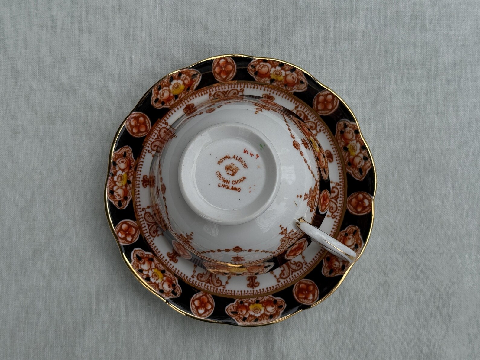 Vintage Royal Albert Imari Devon Cup and Saucer Set, Cobalt Blue, Red ...