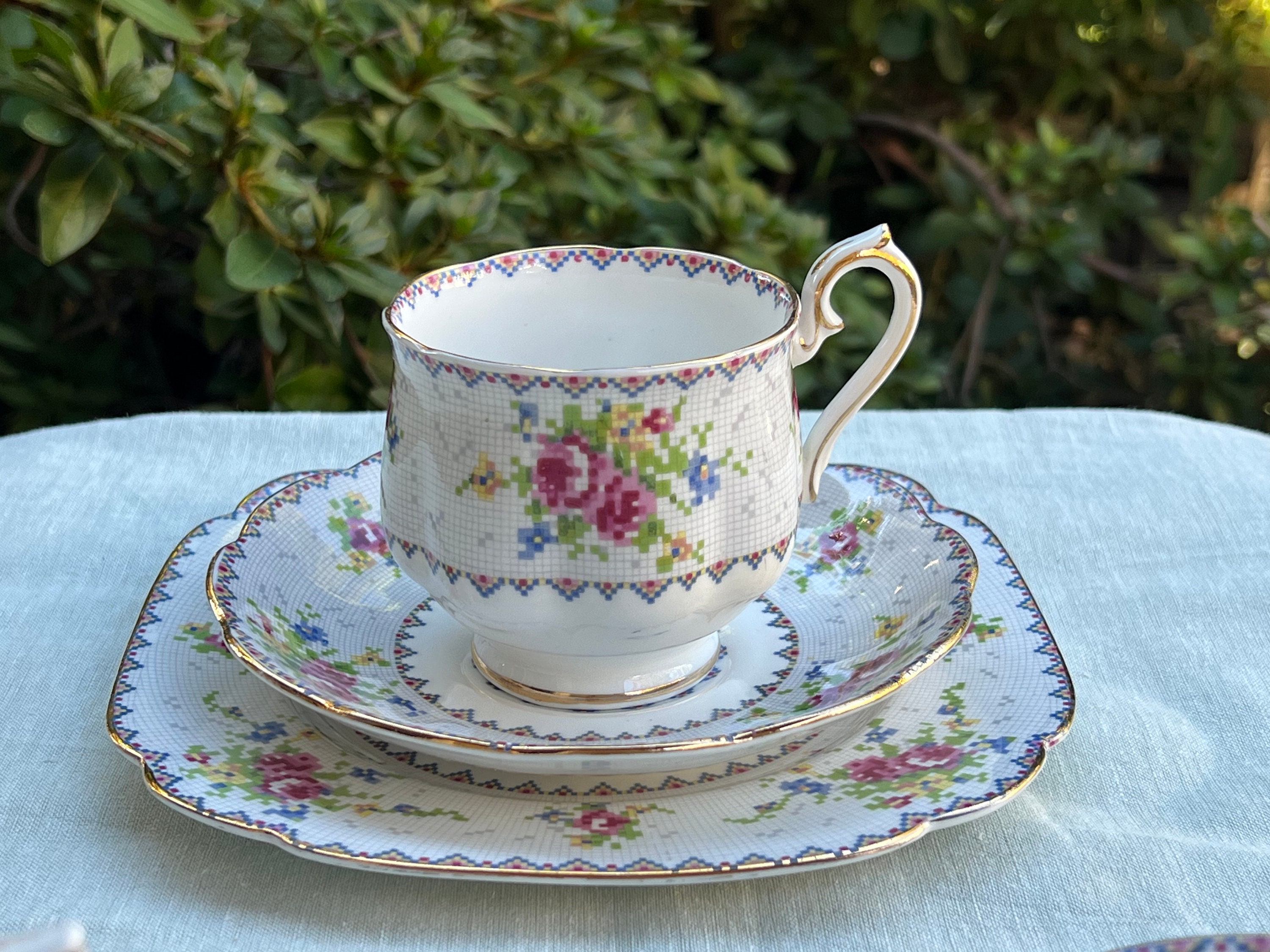 Vintage Royal Albert Petit Point Tea Set - Etsy