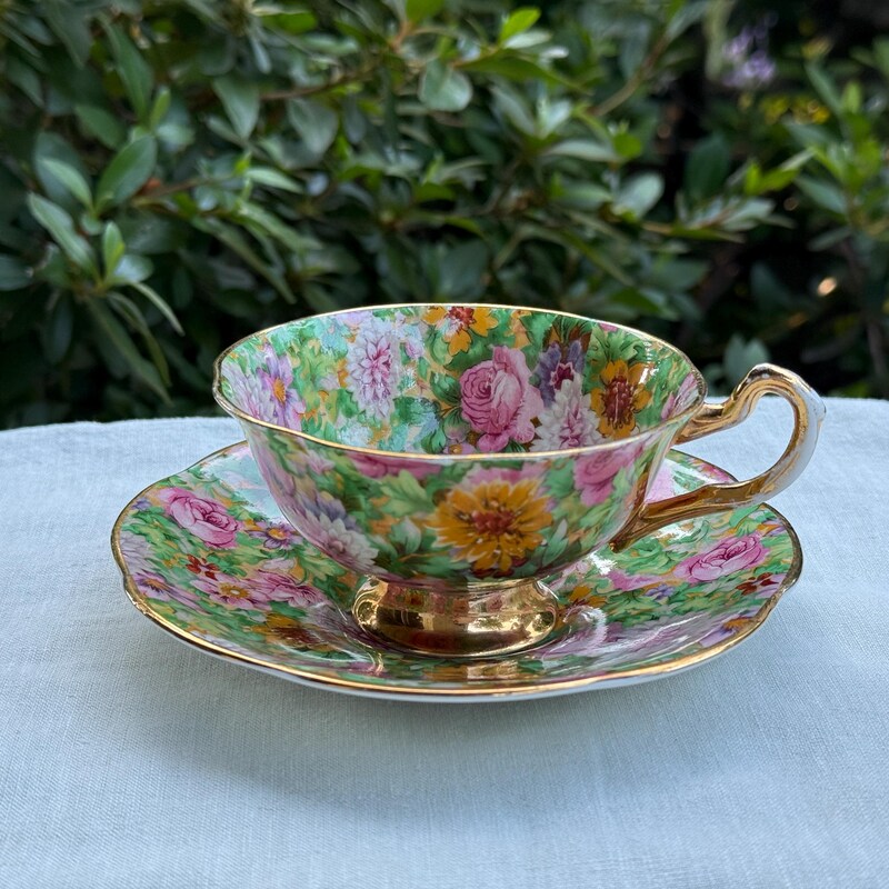 Chintz Tea Cup - Etsy