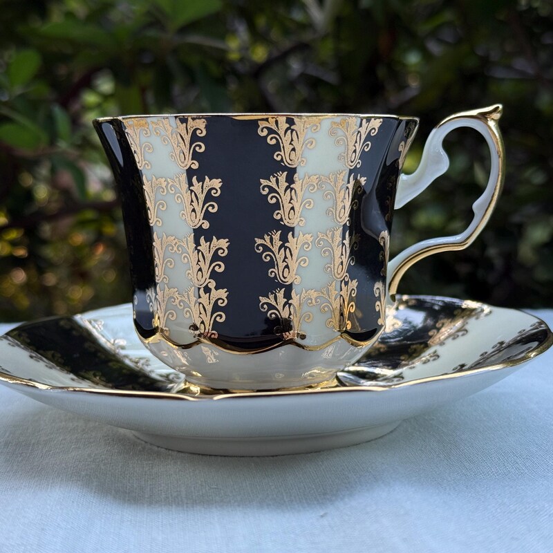 Black and Gold Tea Set - Etsy