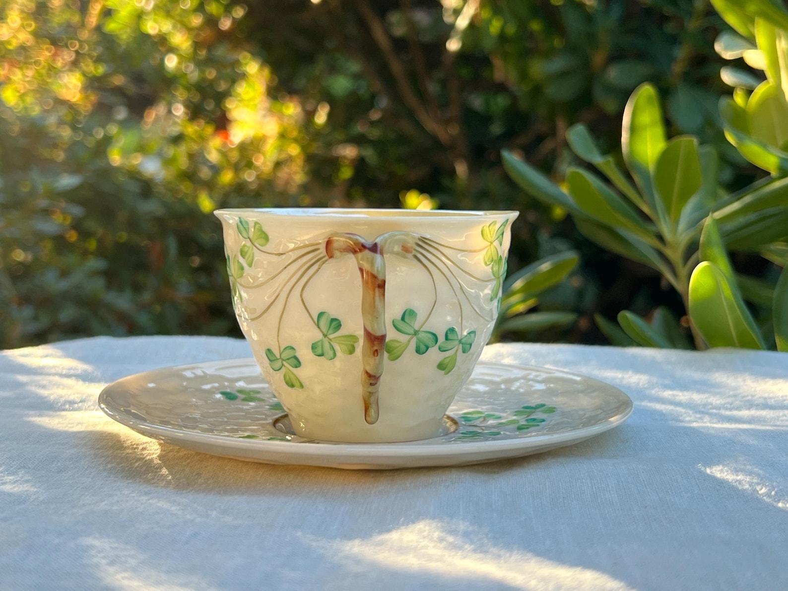 Rare Vintage/antique Belleek Shamrock Tea Cup and Saucer, 1891-1926 - Etsy