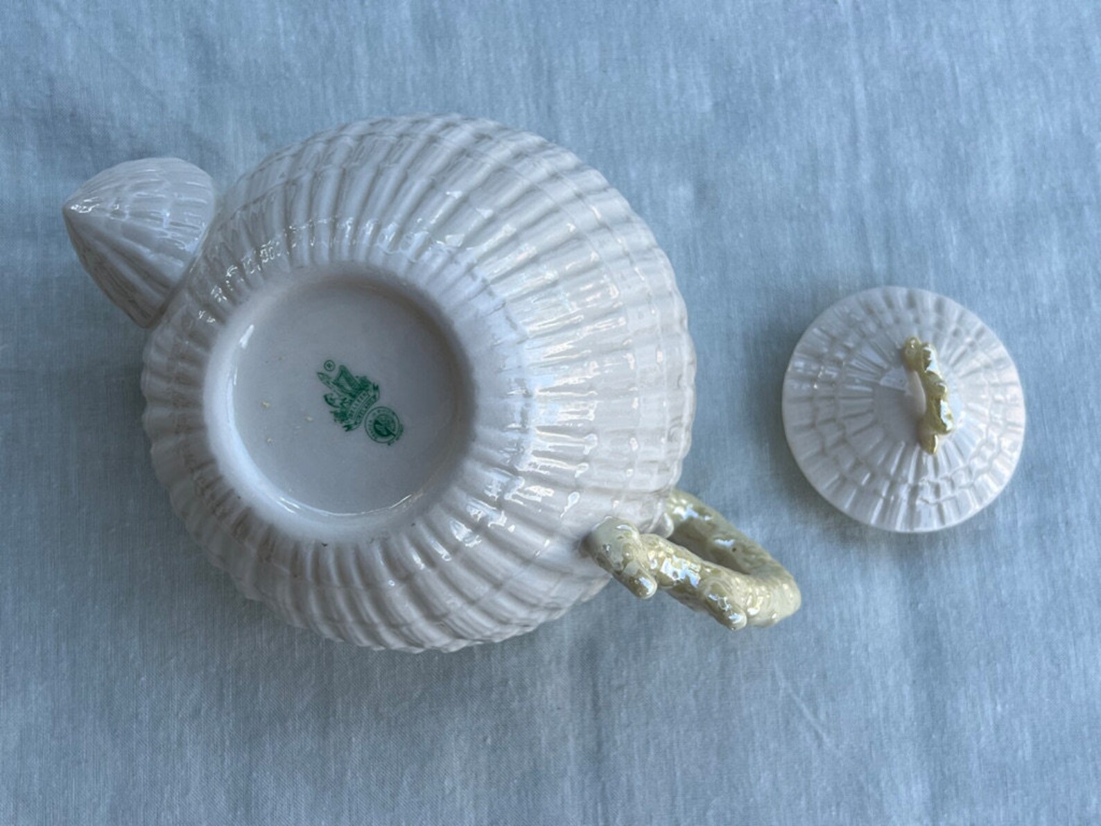 Vintage Belleek Limpet Shell Design Teapot 3rd Green Mark - Etsy