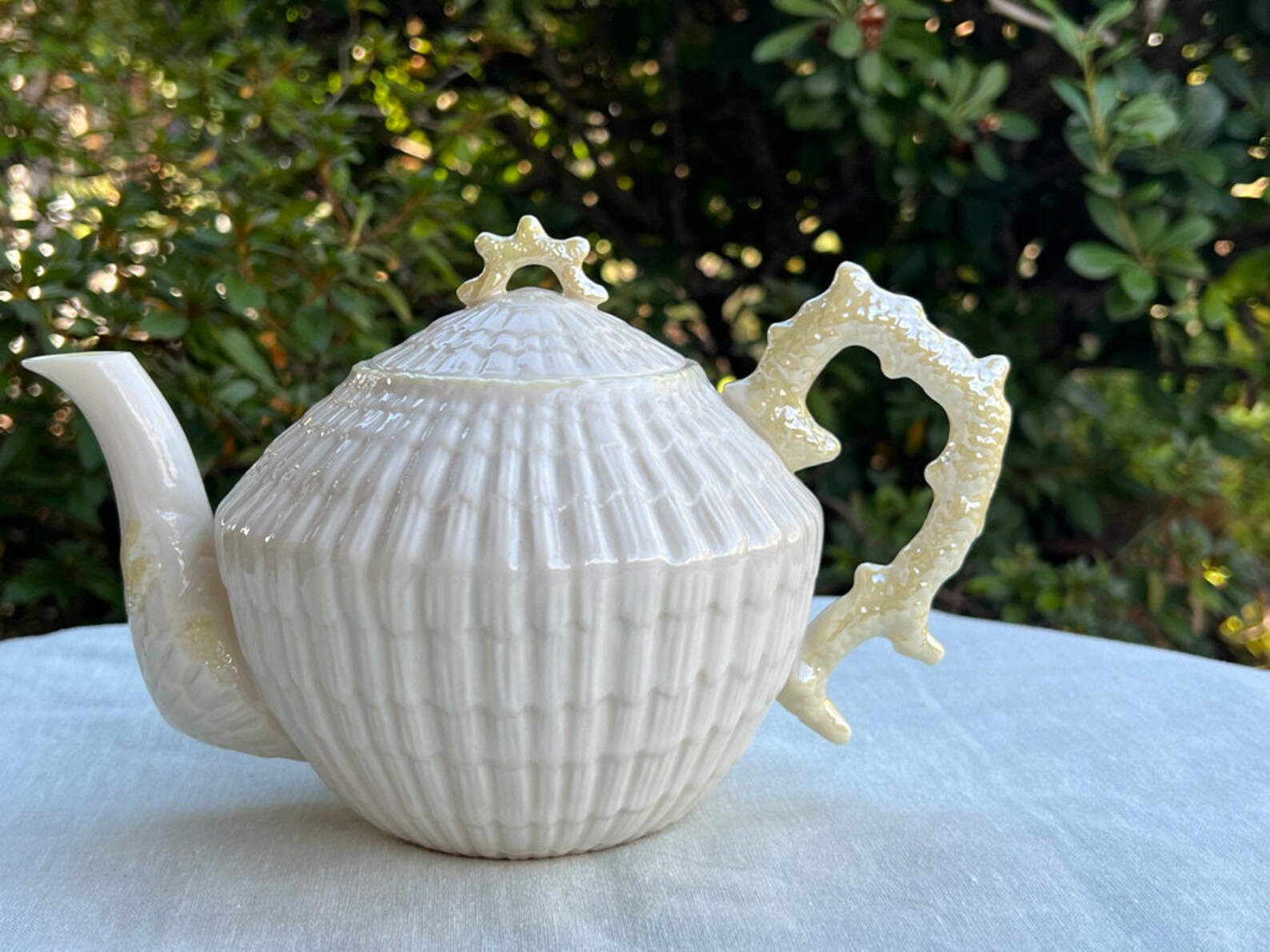 Vintage Belleek Limpet Shell Design Teapot 3rd Green Mark - Etsy