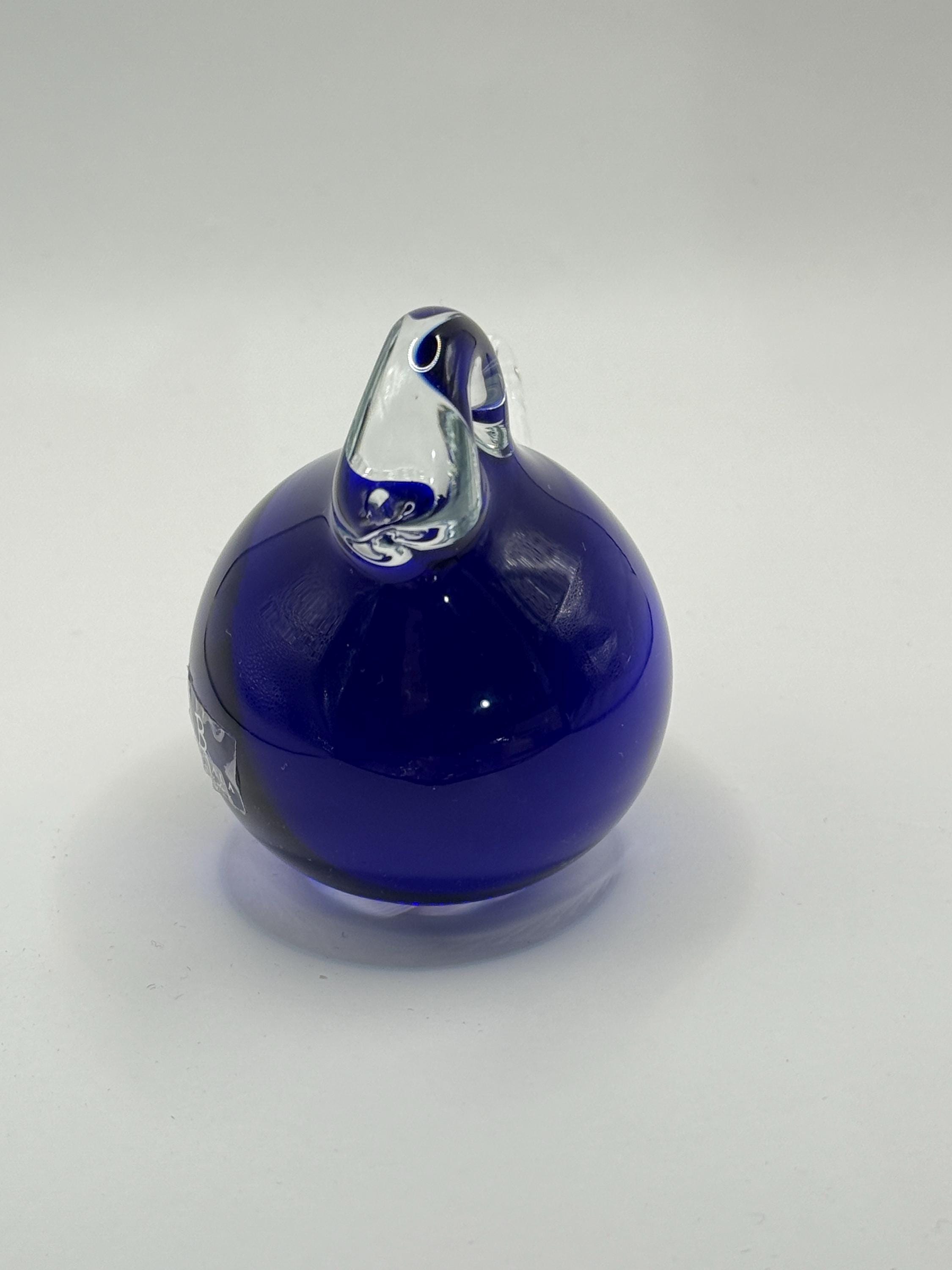 Handblown Cobalt Blue Glass Bird Figurine, Vintage Art Glass Decor, Art ...