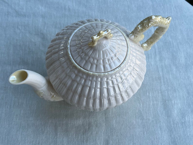 Vintage Belleek Limpet Shell Design Teapot 3rd Green Mark - Etsy