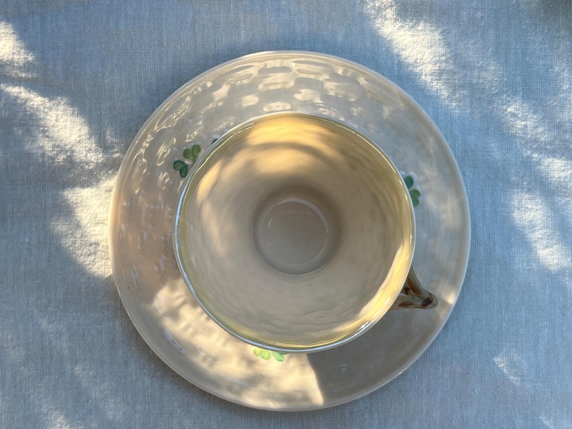 Rare Vintage/antique Belleek Shamrock Tea Cup and Saucer, 1891-1926 - Etsy