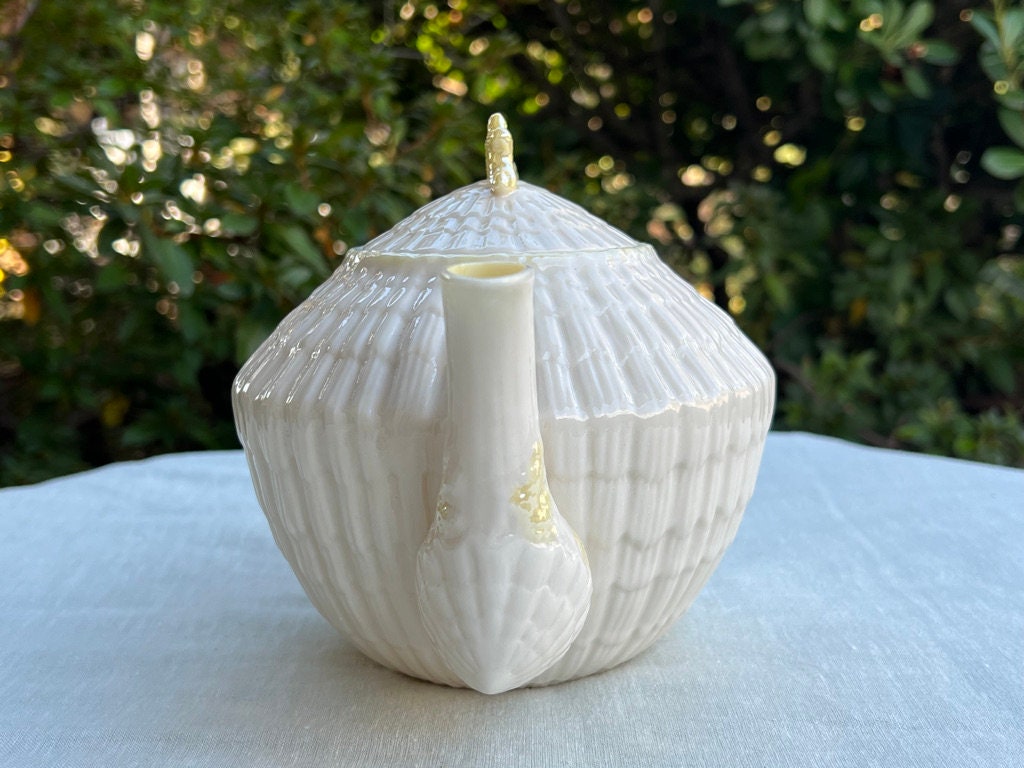 Vintage Belleek Limpet Shell Design Teapot 3rd Green Mark - Etsy