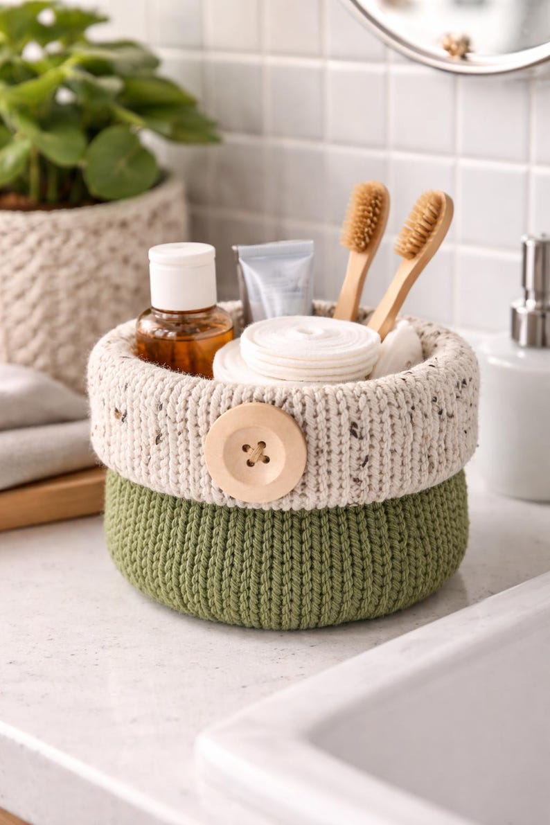 Knitted 6" Storage Baskets - Etsy