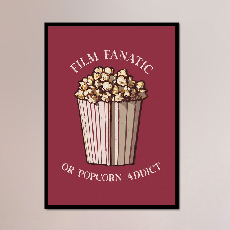 Popcorn Print, Cinema Room Poster, Movie Room Picture, Cinema Wall Art ...