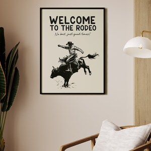 Cowboy Rodeo Wall Art - Retro Western Decor With Fun Quote - Entryway ...