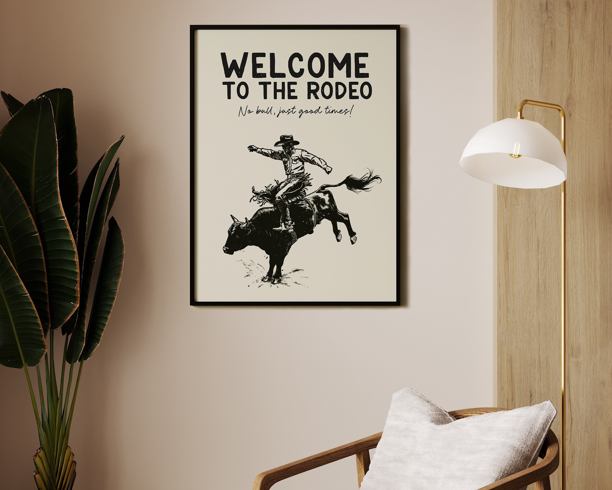 Cowboy Rodeo Wall Art - Retro Western Decor With Fun Quote - Entryway ...