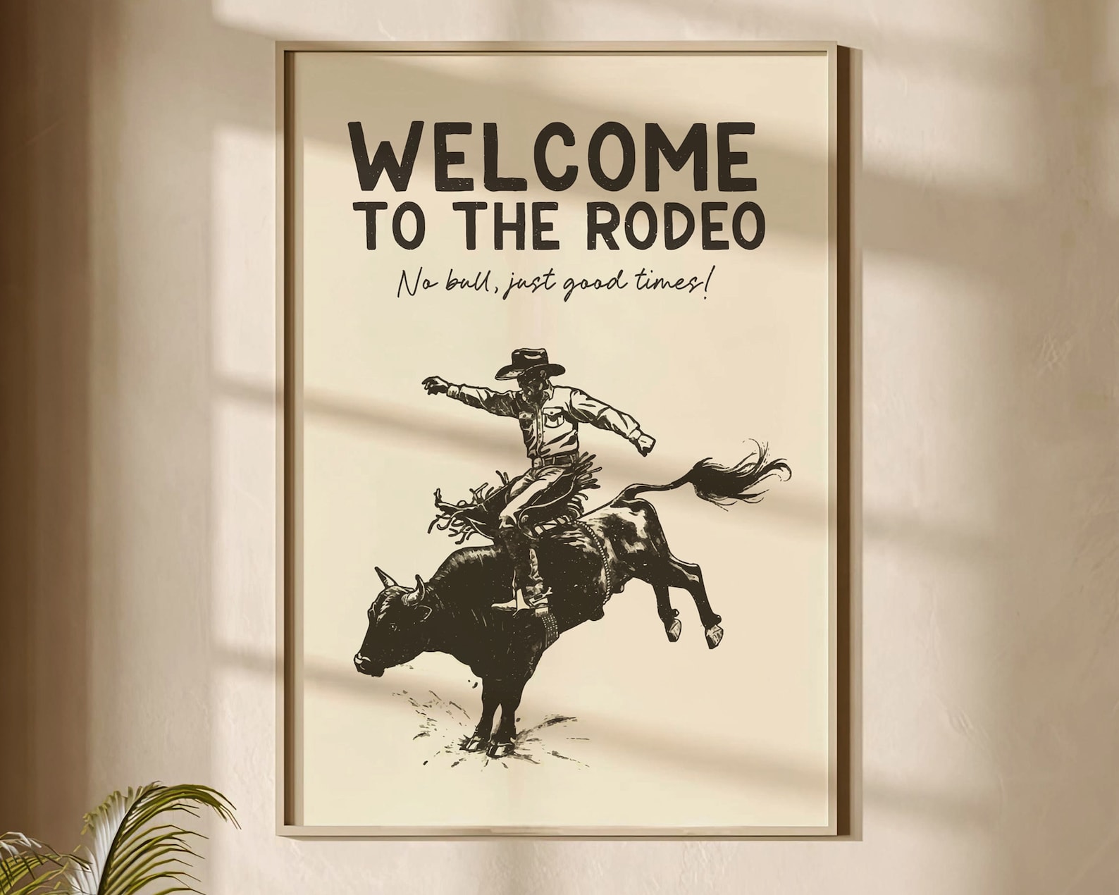 Cowboy Rodeo Wall Art - Retro Western Decor With Fun Quote - Entryway ...