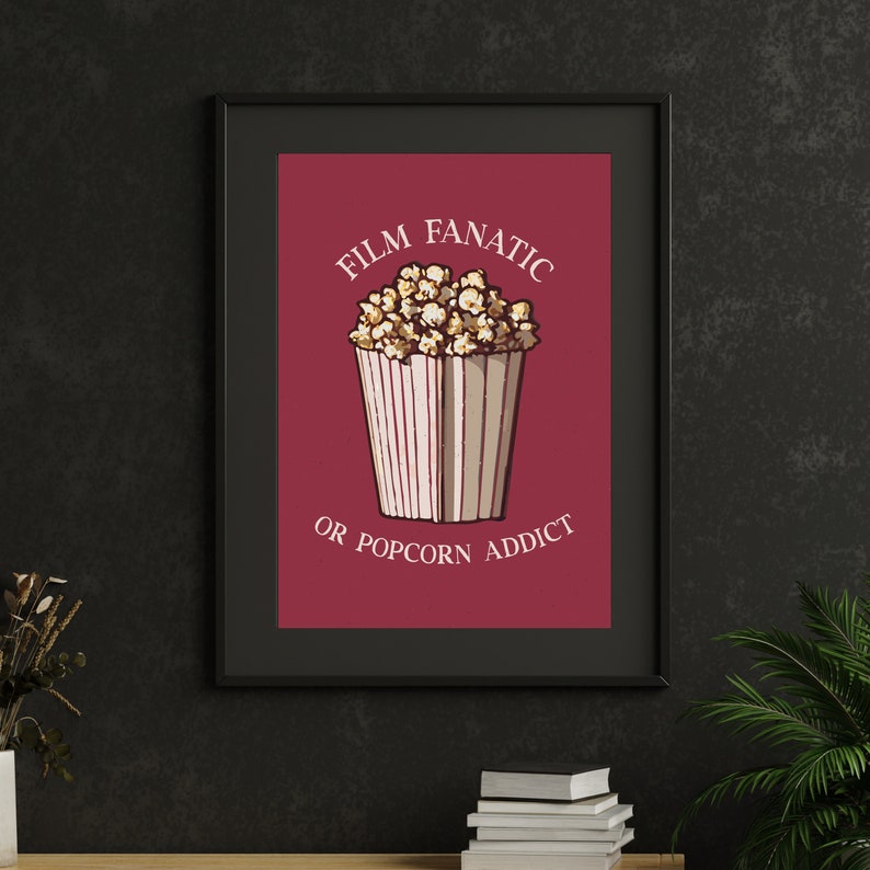 Popcorn Print, Cinema Room Poster, Movie Room Picture, Cinema Wall Art ...