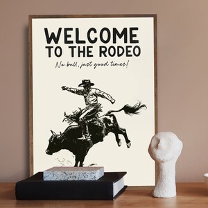 Cowboy Rodeo Wall Art - Retro Western Decor With Fun Quote - Entryway ...