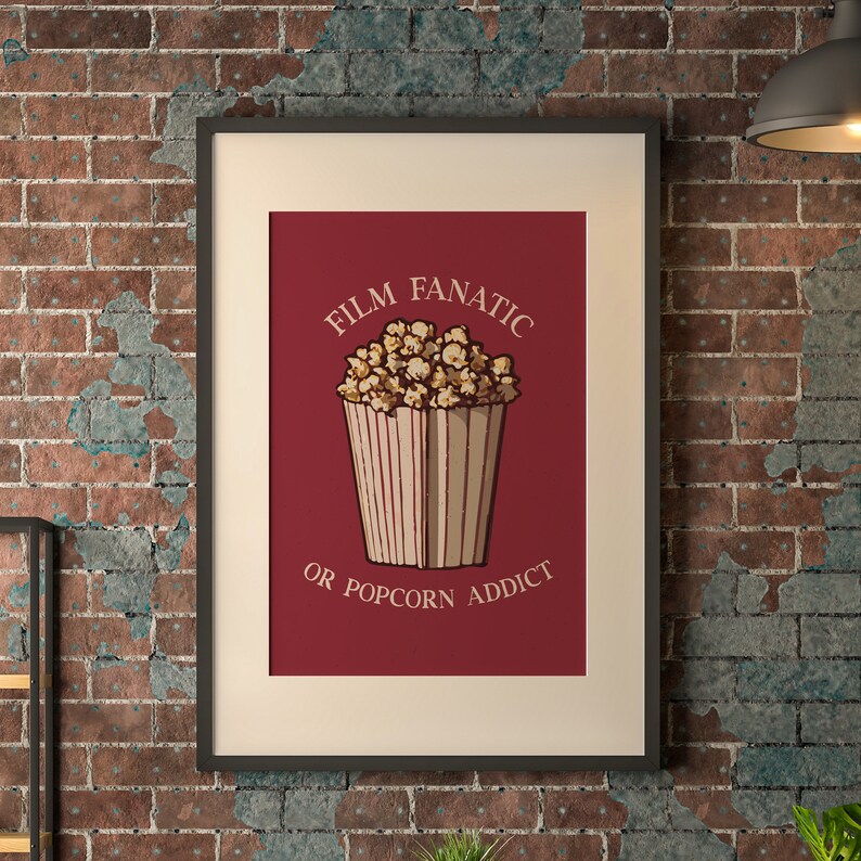 Popcorn Print, Cinema Room Poster, Movie Room Picture, Cinema Wall Art ...