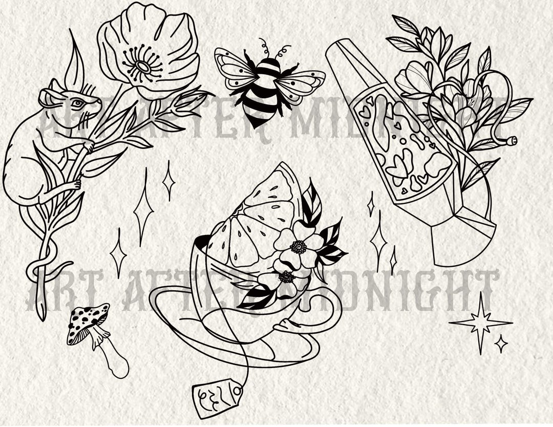 Tattoo Flash Sheet - Tattoo Designs Digital - Etsy