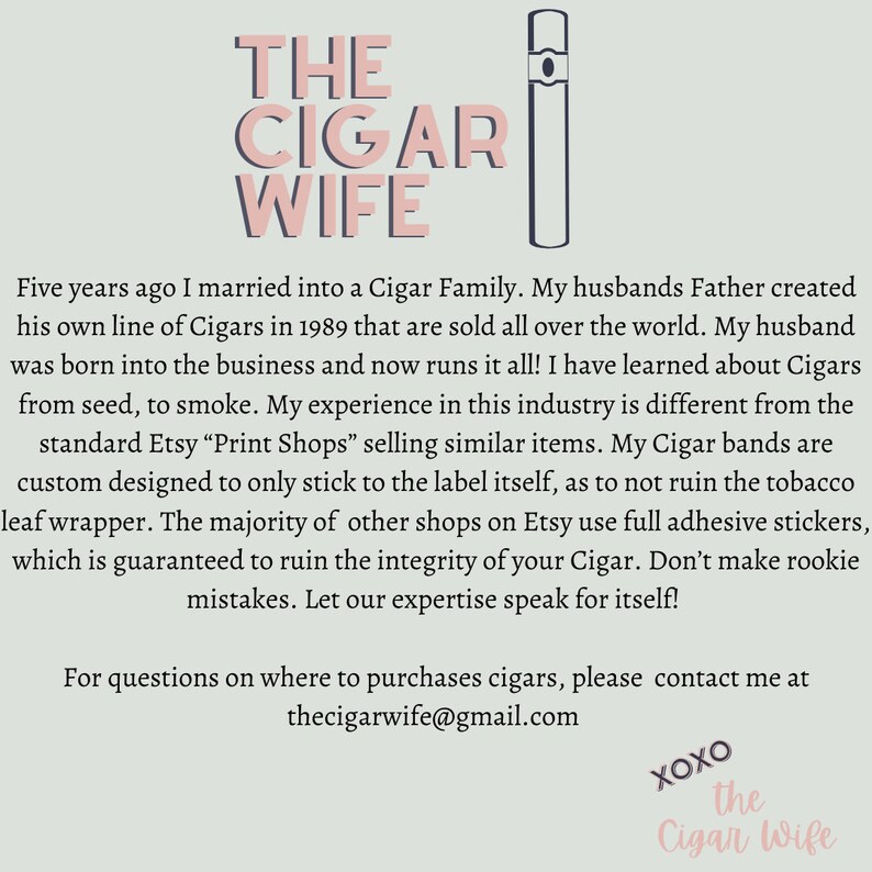 Custom Wedding Cigar Label With Modern Elegant Design - Etsy
