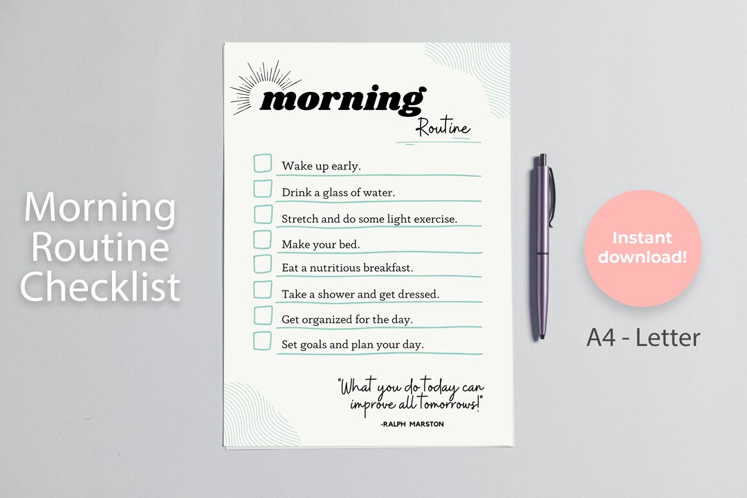 Morning Routine, Daily Check List, Routine Printables, Routine Chart ...