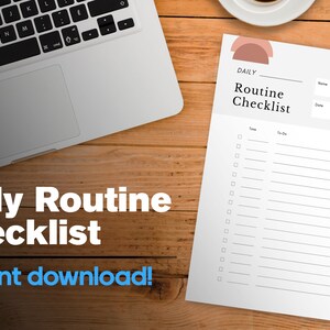 Stylish Daily Routine Checklist, Printable Checklist, Daily Routine ...