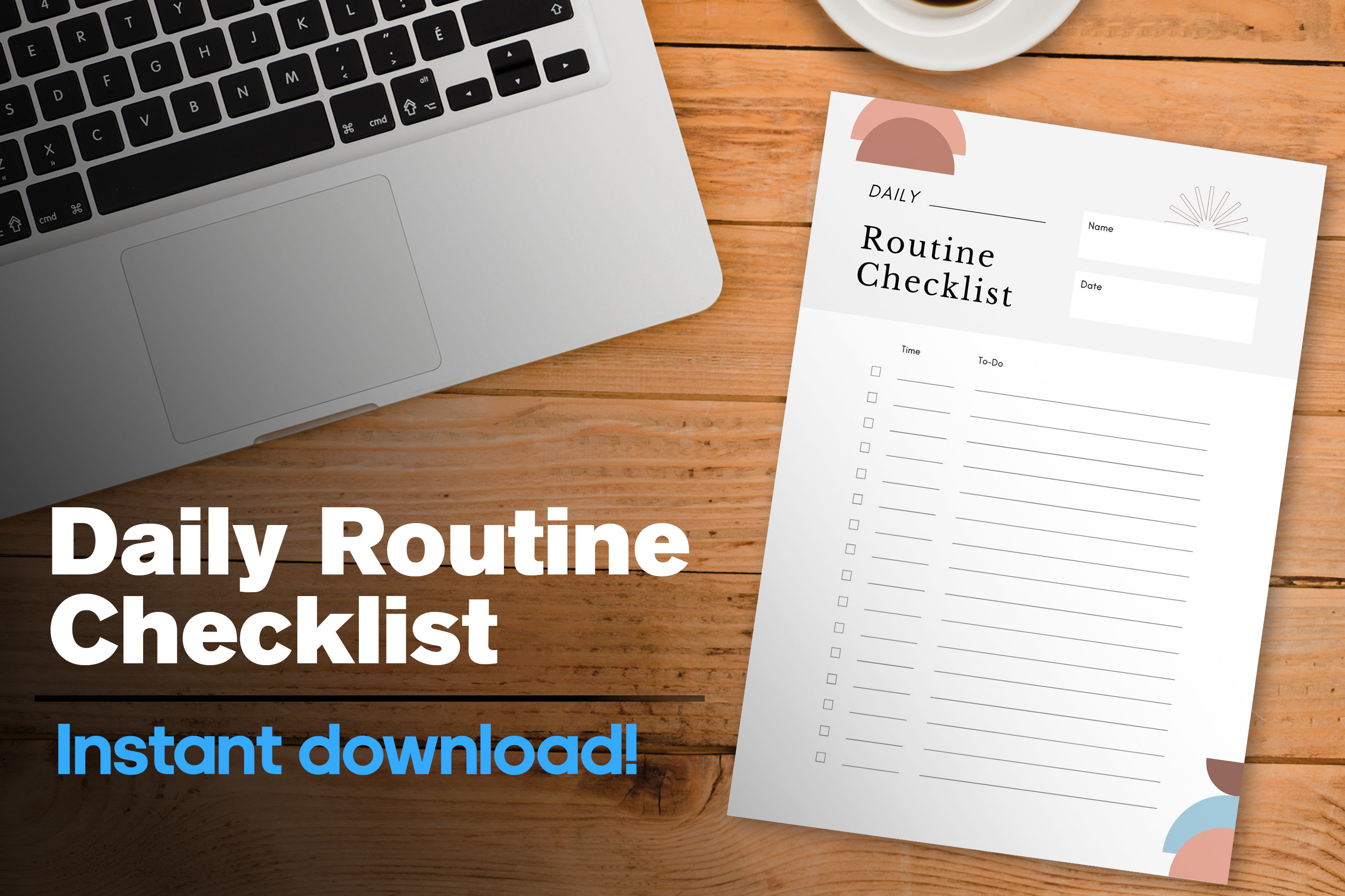 Stylish Daily Routine Checklist, Printable Checklist, Daily Routine ...