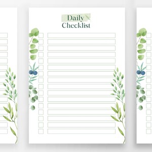 Daily Check List, Printable to Do List, Daily to Do List, Printable ...
