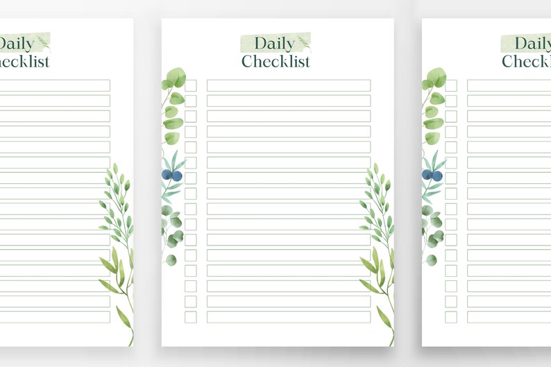Daily Check List, Printable to Do List, Daily to Do List, Printable ...