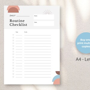 Stylish Daily Routine Checklist, Printable Checklist, Daily Routine ...