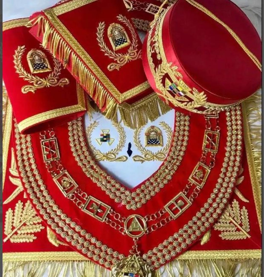 Royal Arch Grand Past High Priest PHP Apron Set Hand Embraided With ...