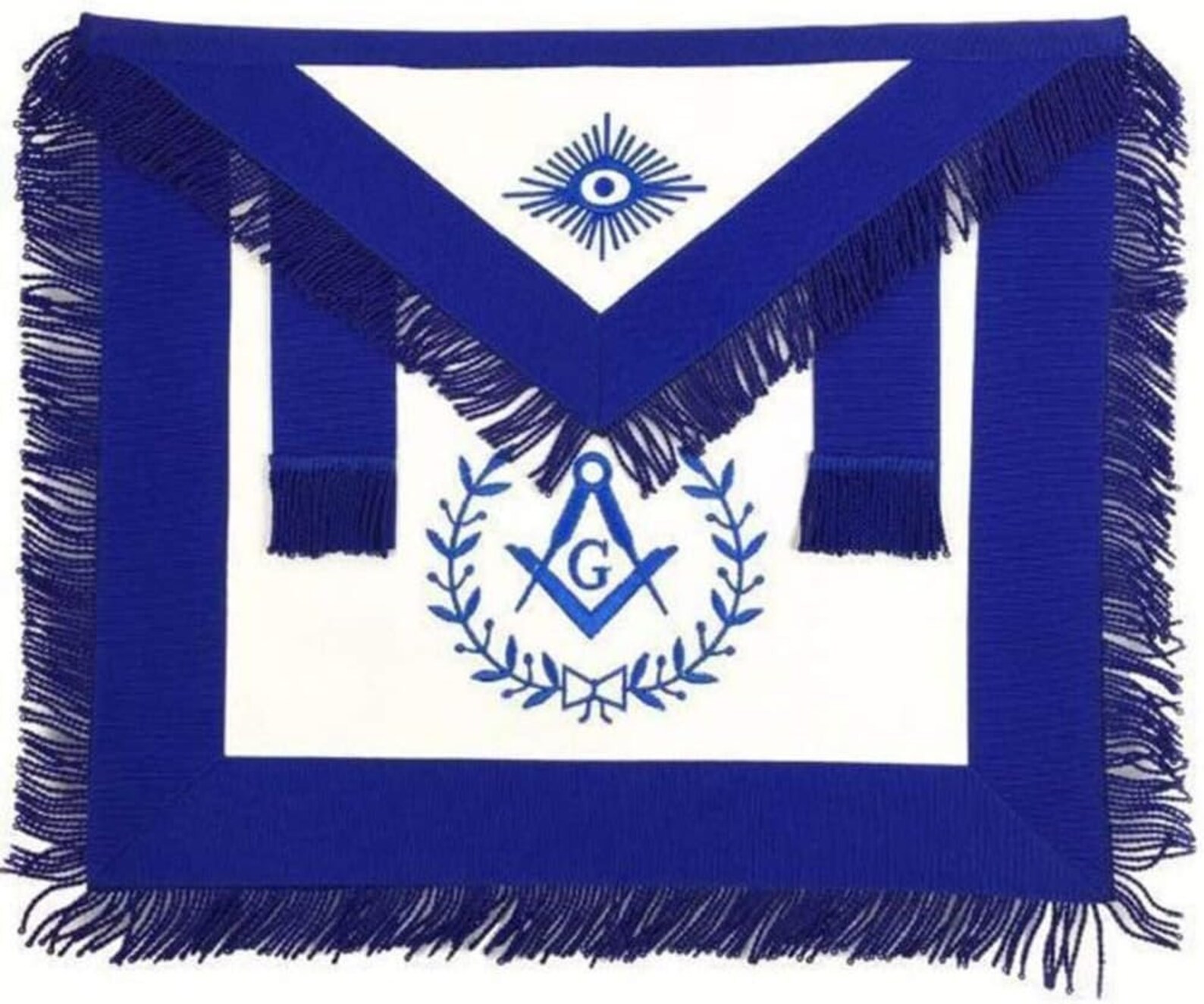Masonic Blue Lodge Master Mason Apron Machine Embroidery With Fringe ...