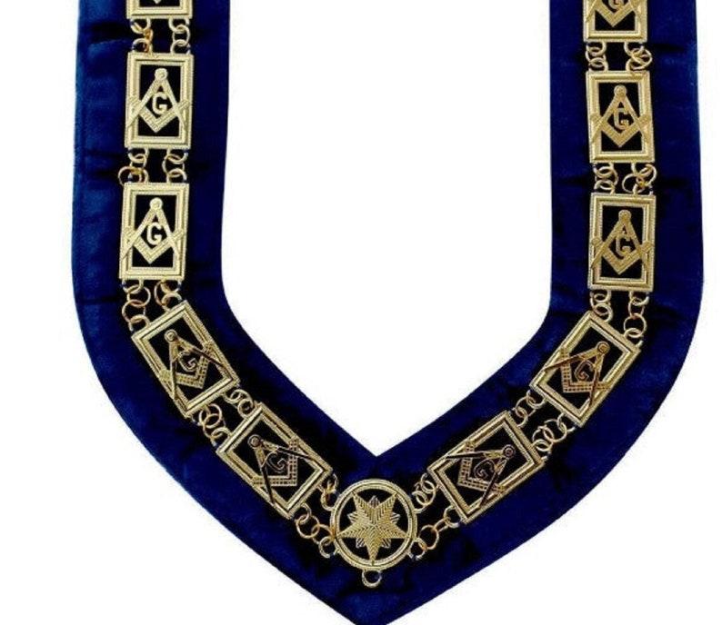 Masonic Master Mason "g" Chain Collar - Gold on Blue + Free Case - Etsy