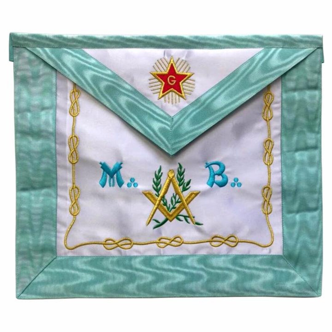 Master Mason French Rite / Modern Rite Square Compass Silk Apron – Sky ...