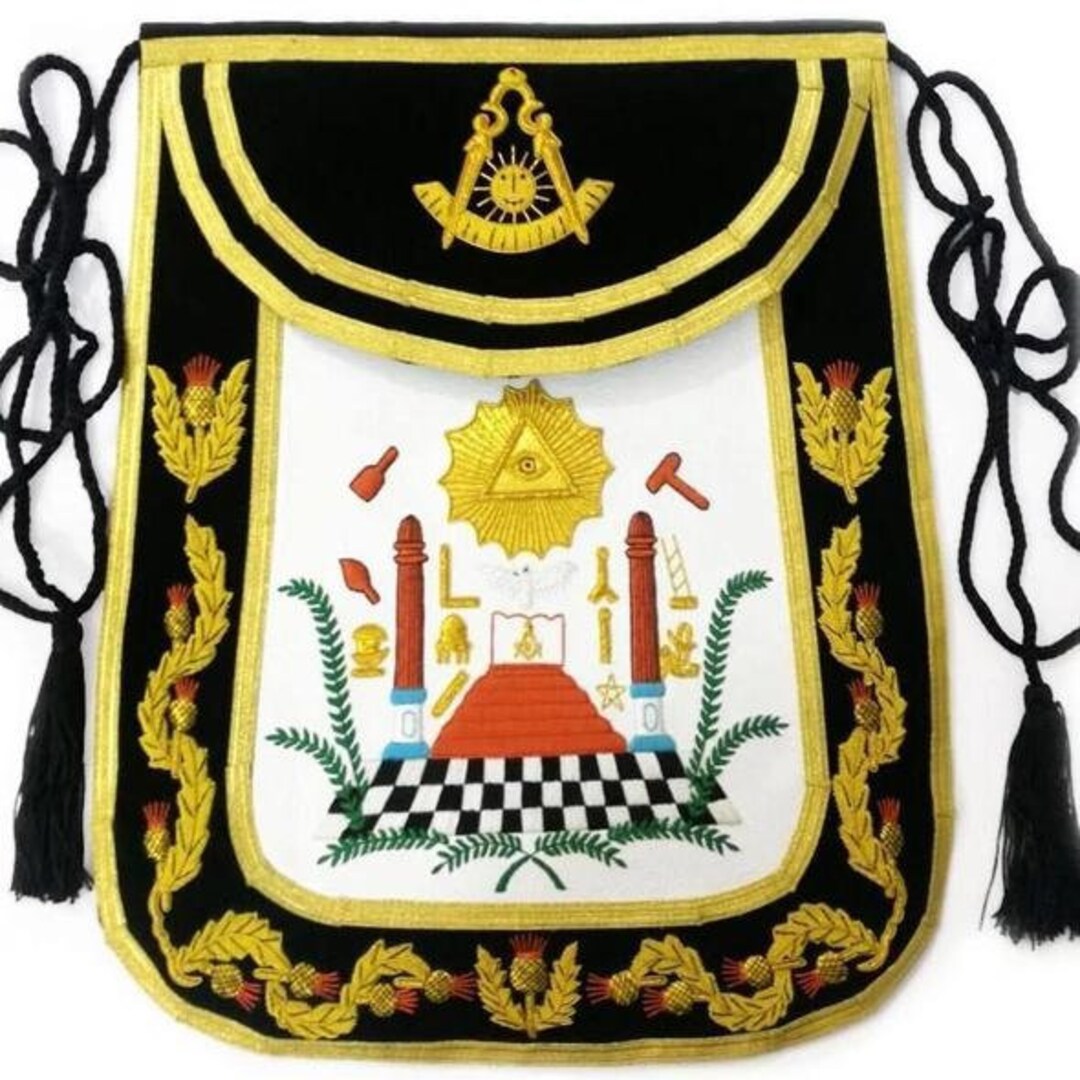 Masonic Traditional Past Master Round Apron Bullion Hand Embroidered - Etsy
