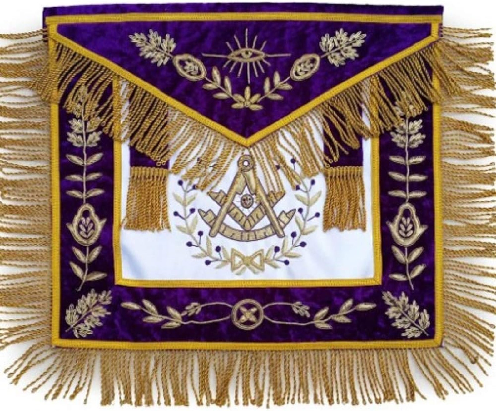 Masonic Grand Lodge Past Master Apron Bullion Hand Embroidered ...