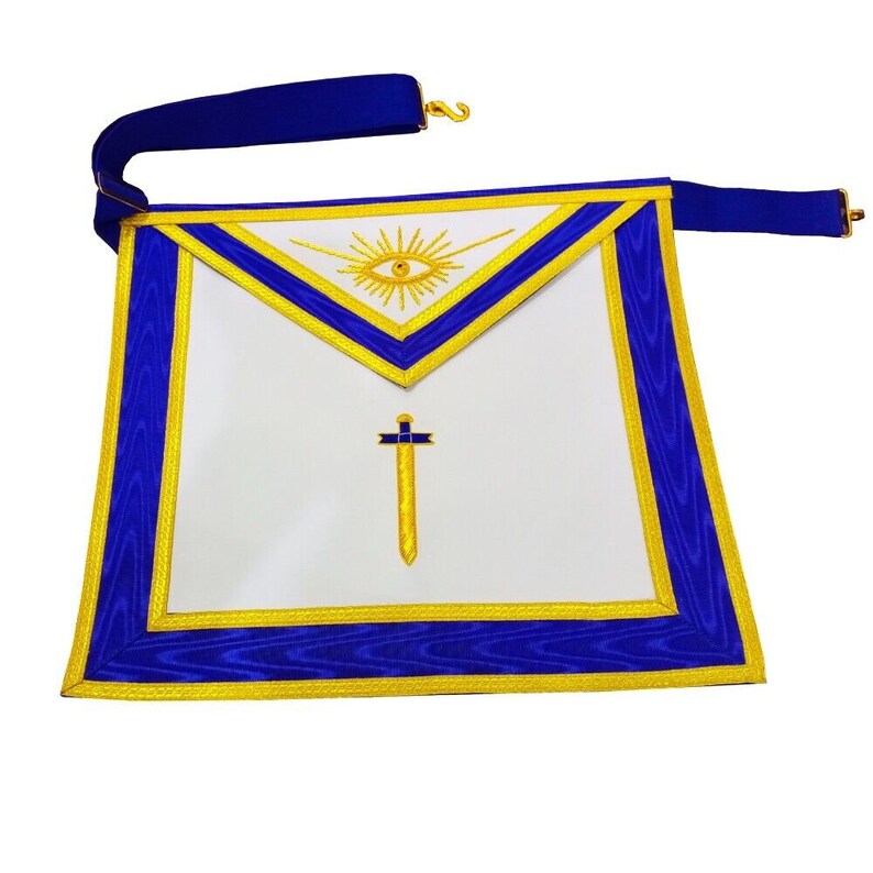 Masonic Regalia Blue Lodge Hand Work Bullion Apron Chain Collar Gloves ...