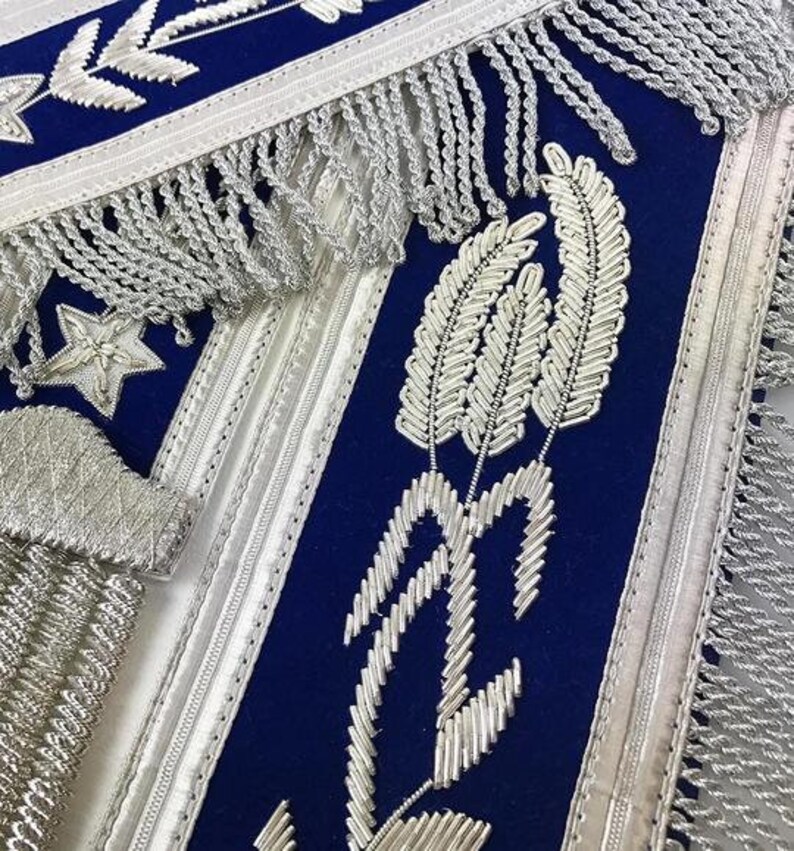 Masonic Grand Lodge Past Master Apron Gold & Silver Hand Embroidery ...