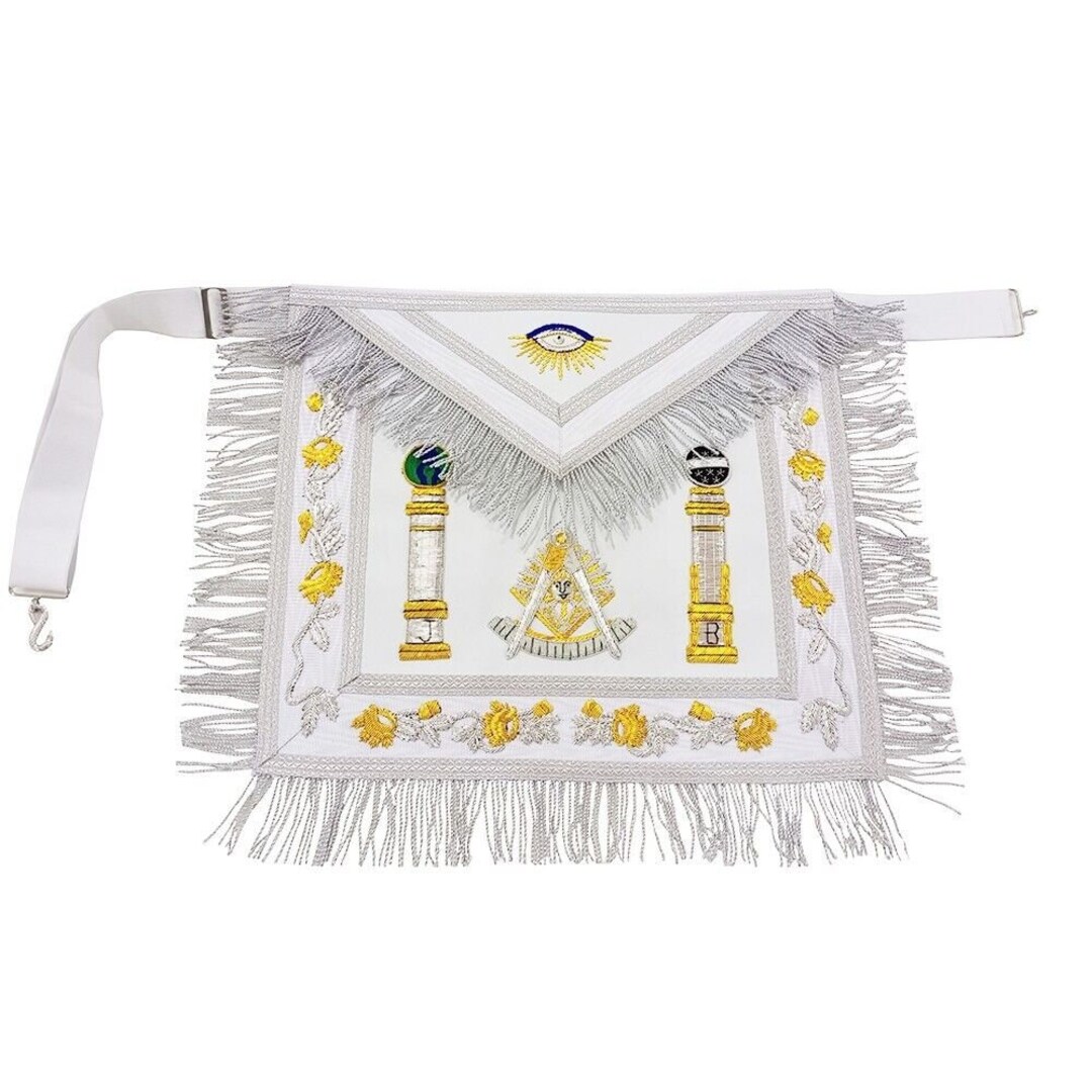 Masonic Regalia Past Master Full Dressed Hand Embroidered Masonic Apron ...