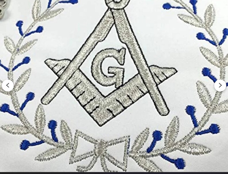 Masonic Blue Lodge Master Mason Silver Machine Embroidery Freemasons ...