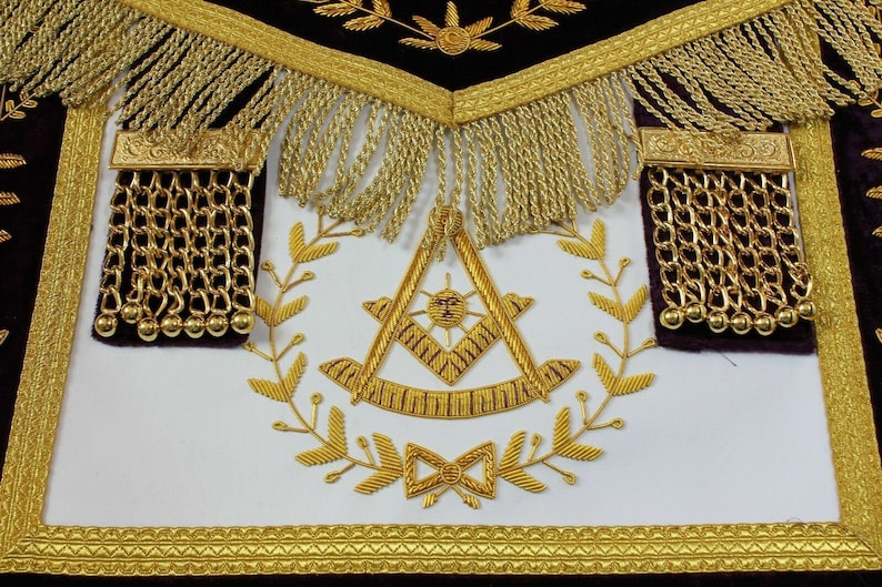 MASONIC Apron Hand Embroidery Grand Lodge Past MASTER PURPLE - Etsy