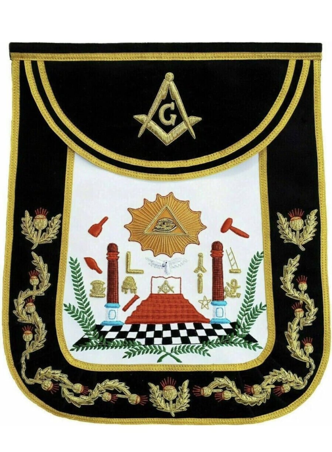 Masonic Traditional Past Master Apron Bullion Hand Embroidered - Etsy