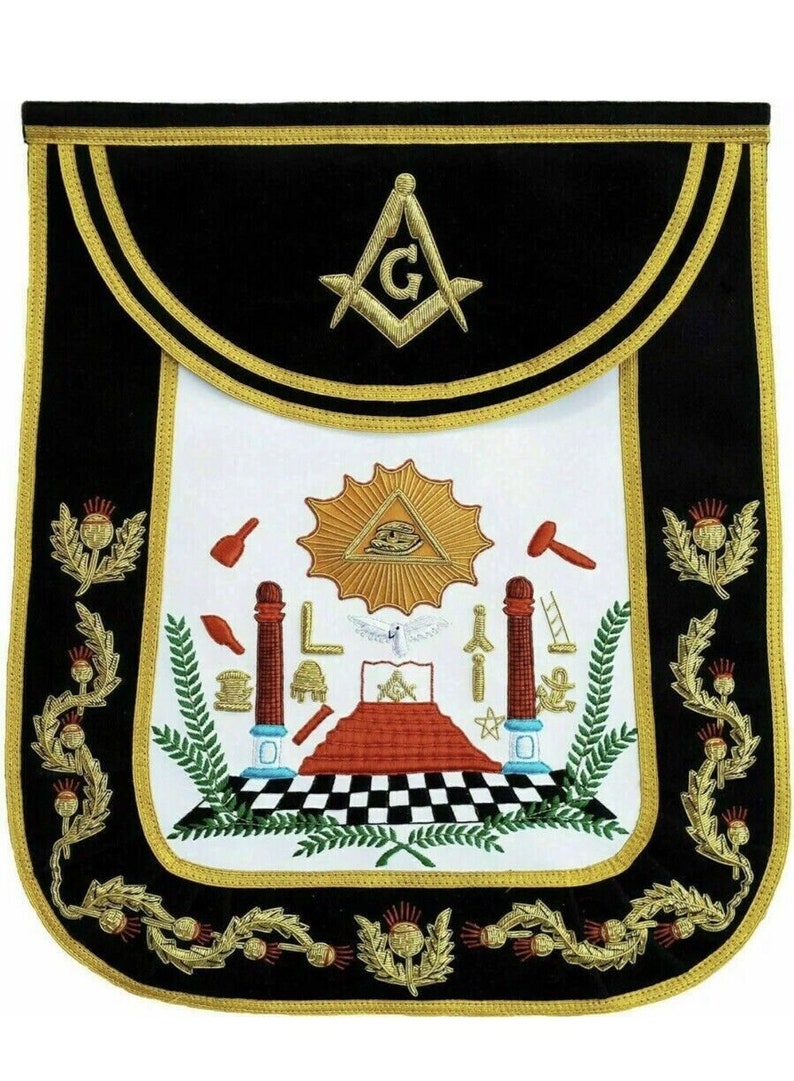 Masonic Traditional Past Master Apron Bullion Hand Embroidered - Etsy