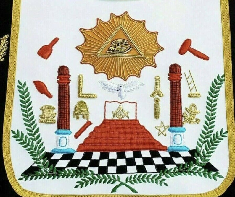 Masonic Traditional Past Master Apron Bullion Hand Embroidered - Etsy