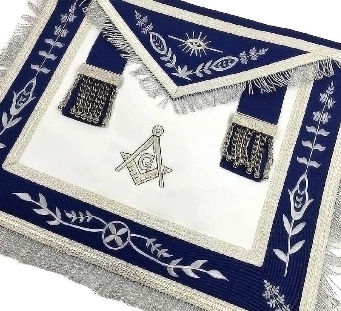 Masonic Blue Lodge G Master Mason Silver Machine Embroidery Freemasons ...